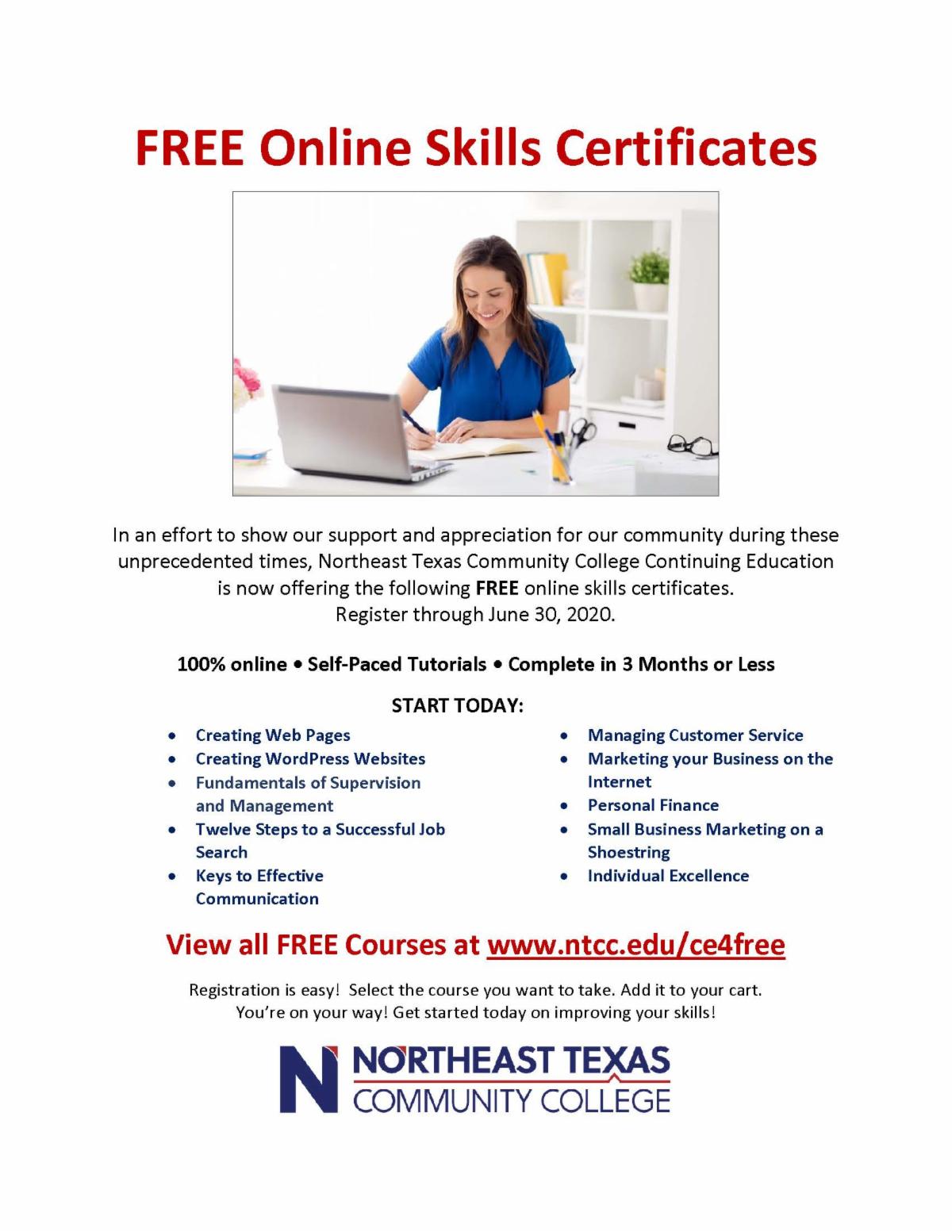 NTTC Offering Free Online Skill Certificates - Mount Pleasant Economic ...